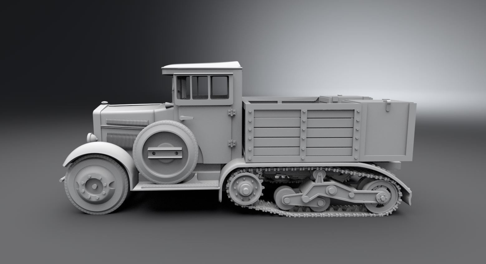 C4P artillery tractor scale model 3D model 3D printable | CGTrader