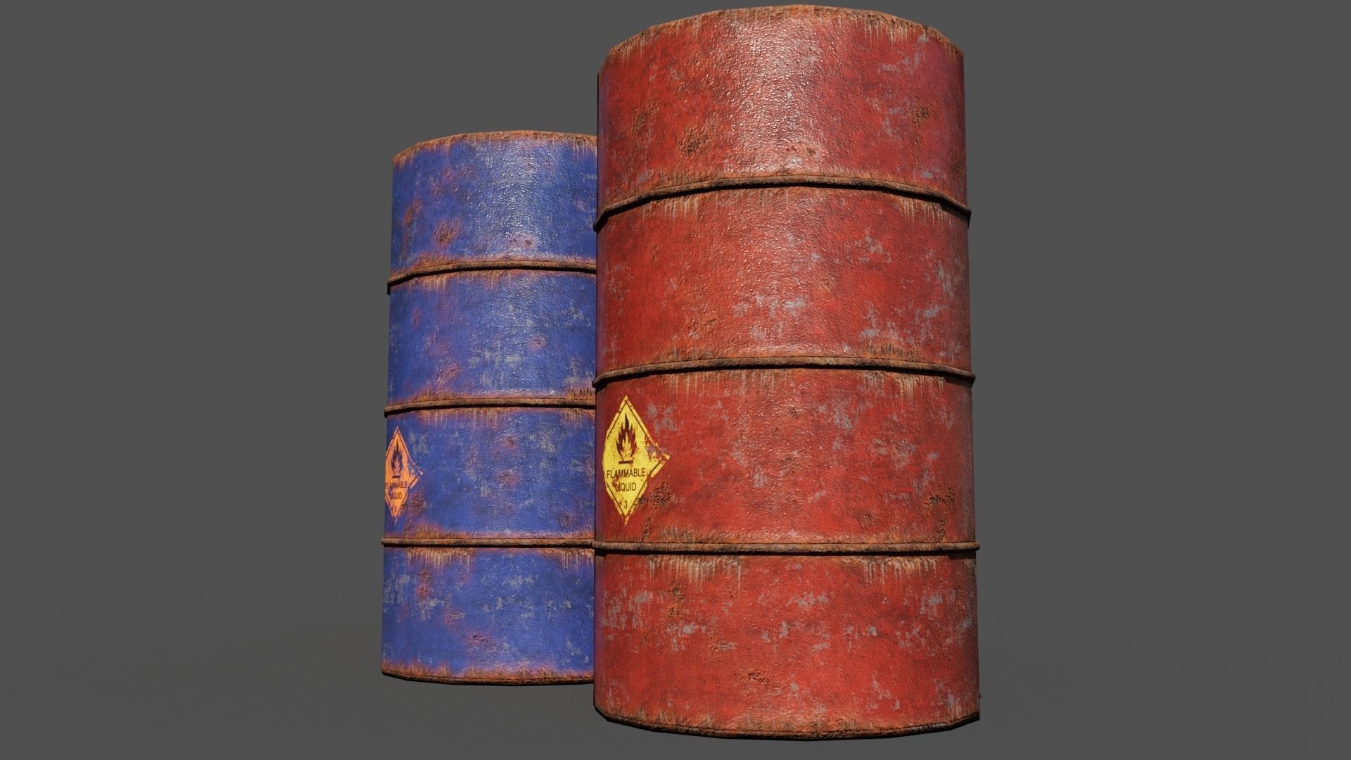 Old Oil Drums Rusty Oily Variants free VR / AR / low-poly 3D model ...