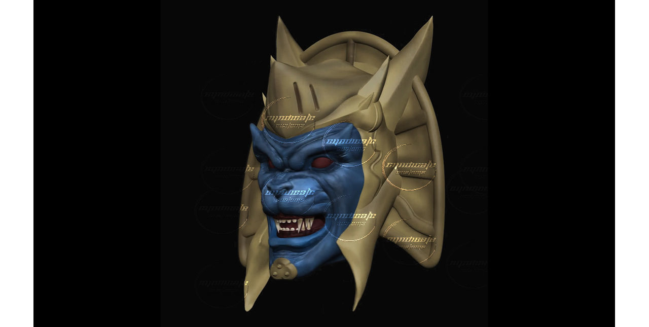 Goldar Custom Helmet digital 3D model ready for download 3D model ...