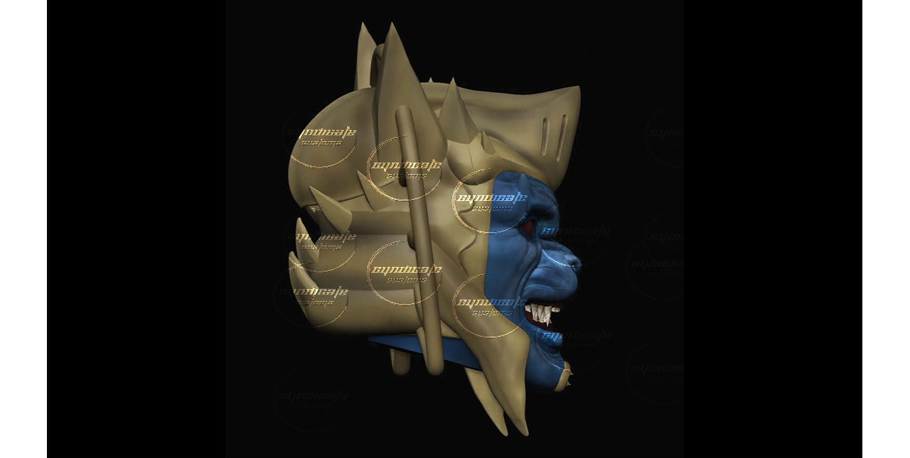 Goldar Custom Helmet digital 3D model ready for download 3D model ...