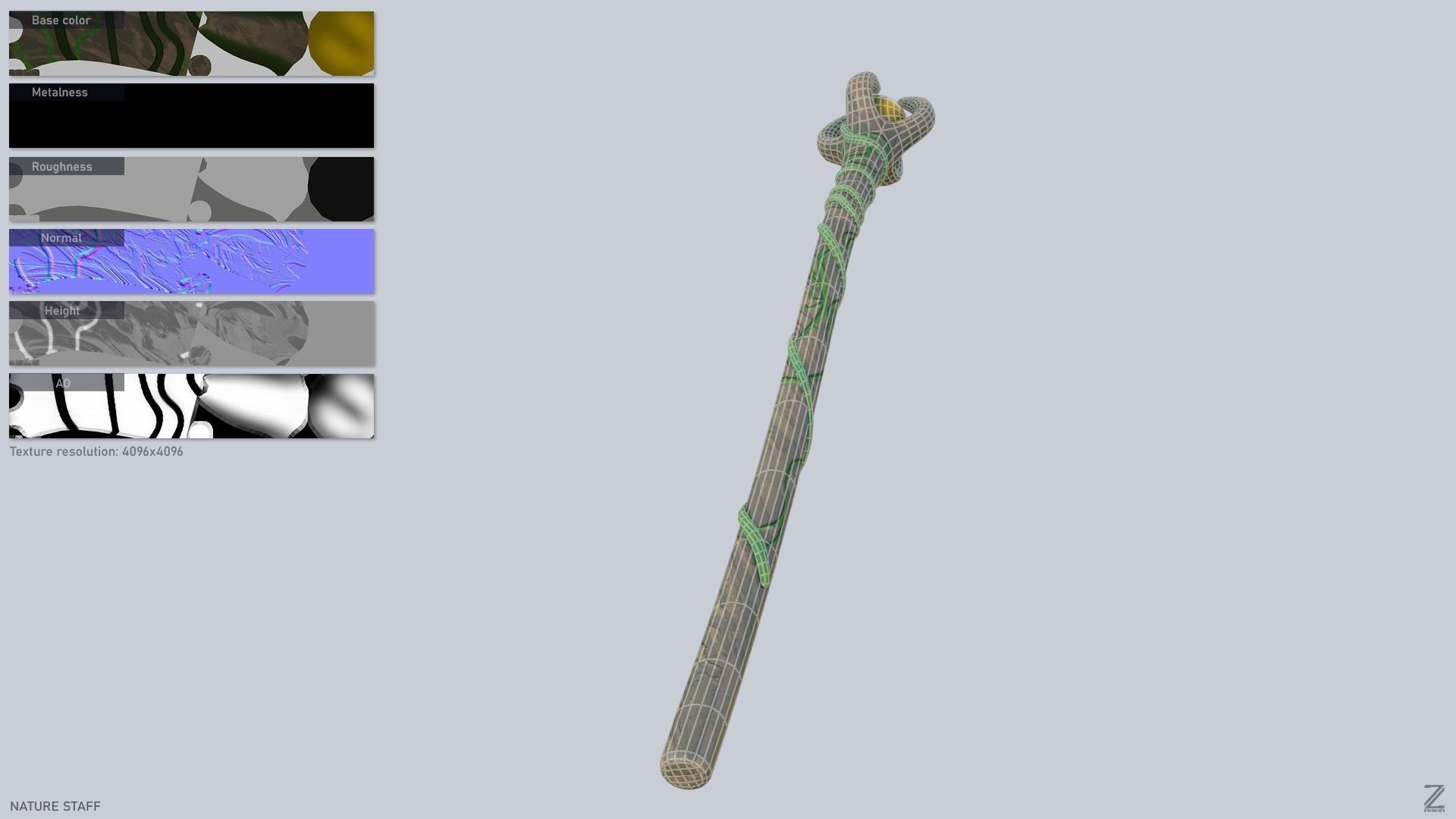 3D model Nature staff VR / AR / low-poly | CGTrader