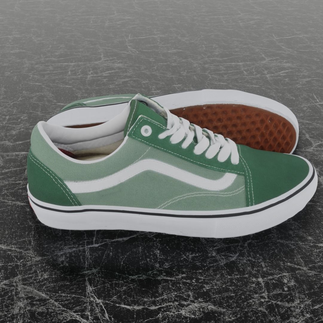 3D model VANS 3D SHOES - GREEN VR / AR / low-poly | CGTrader