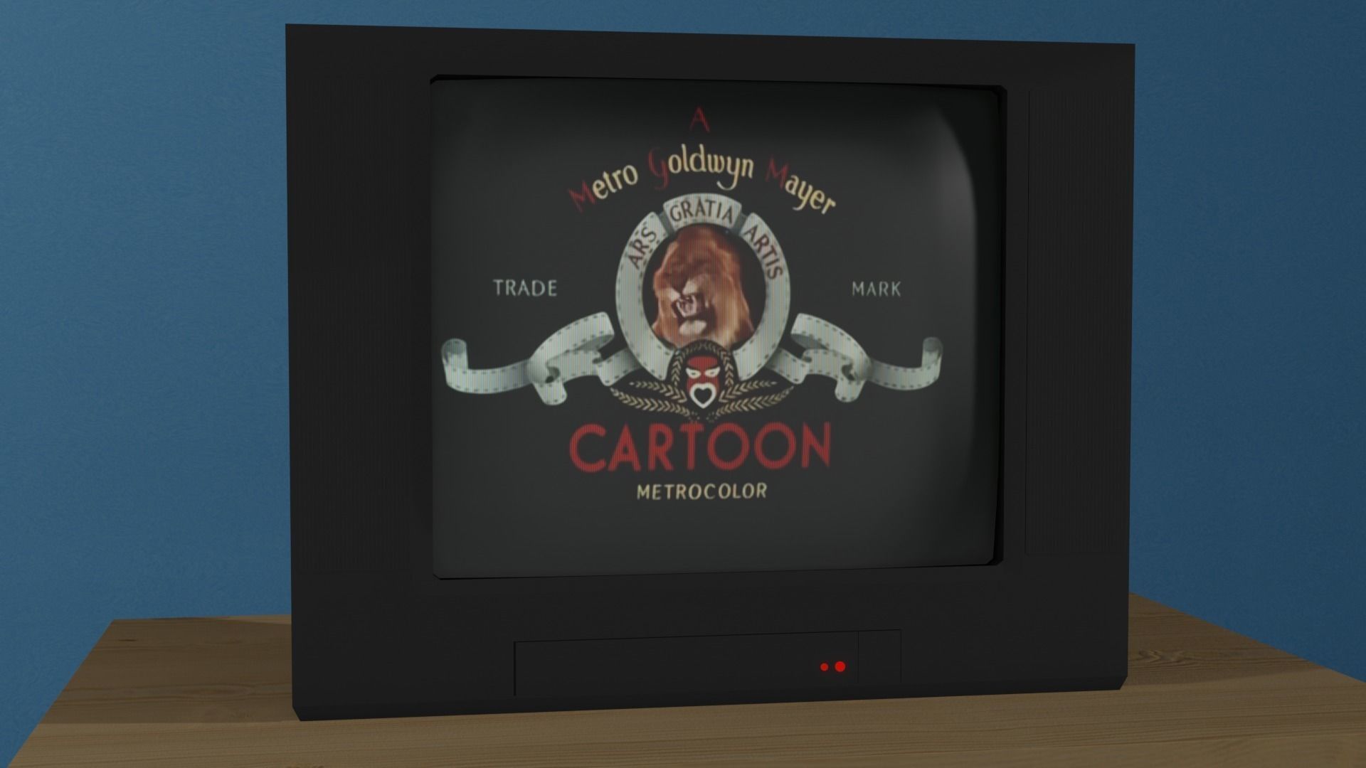 CRT TV with real pixels including short animation 3D model animated ...