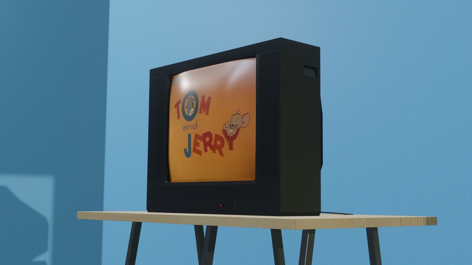 CRT TV with real pixels including short animation 3D model animated ...