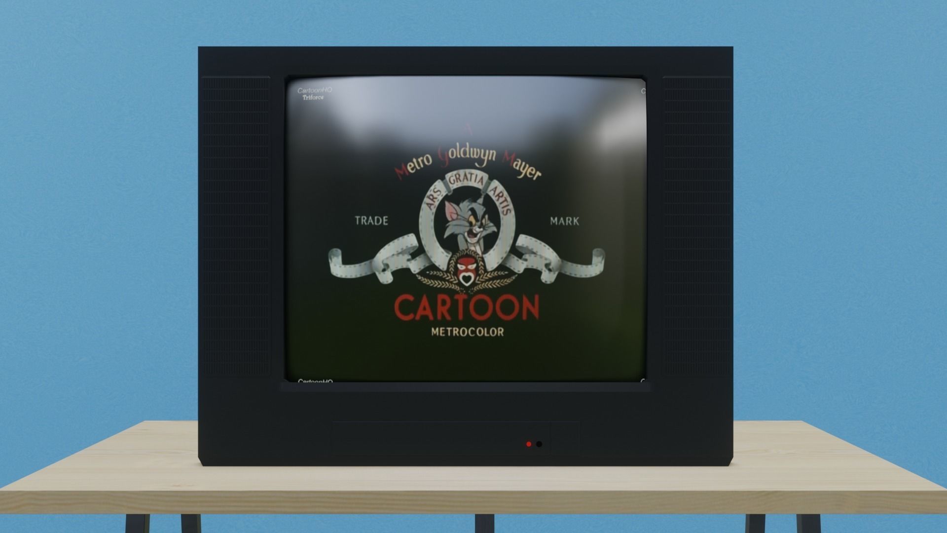 CRT TV with real pixels including short animation 3D model animated ...