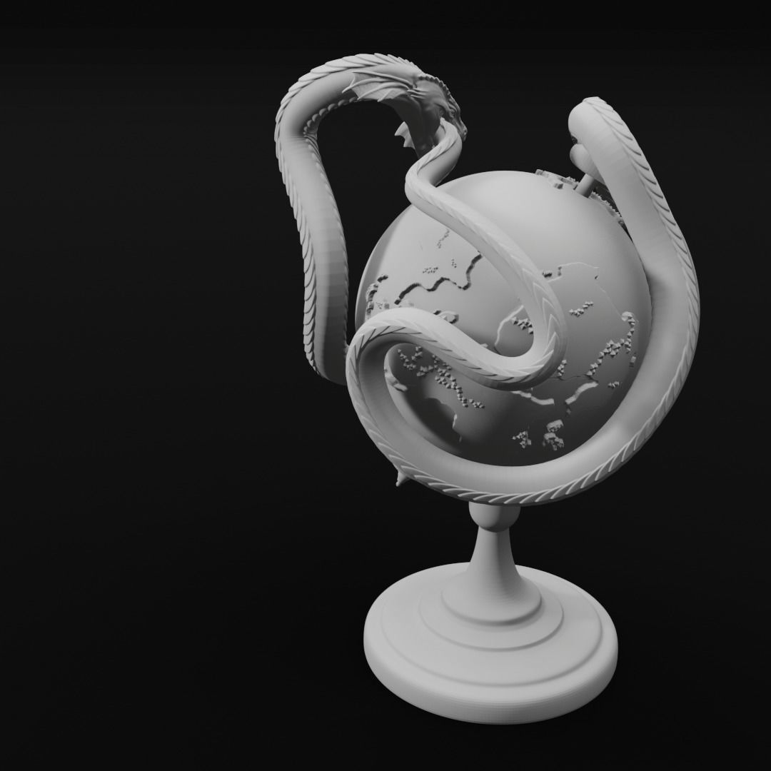 Jormungandr Globe World Serpent Decoration 3D Print Model 3D model 3D ...