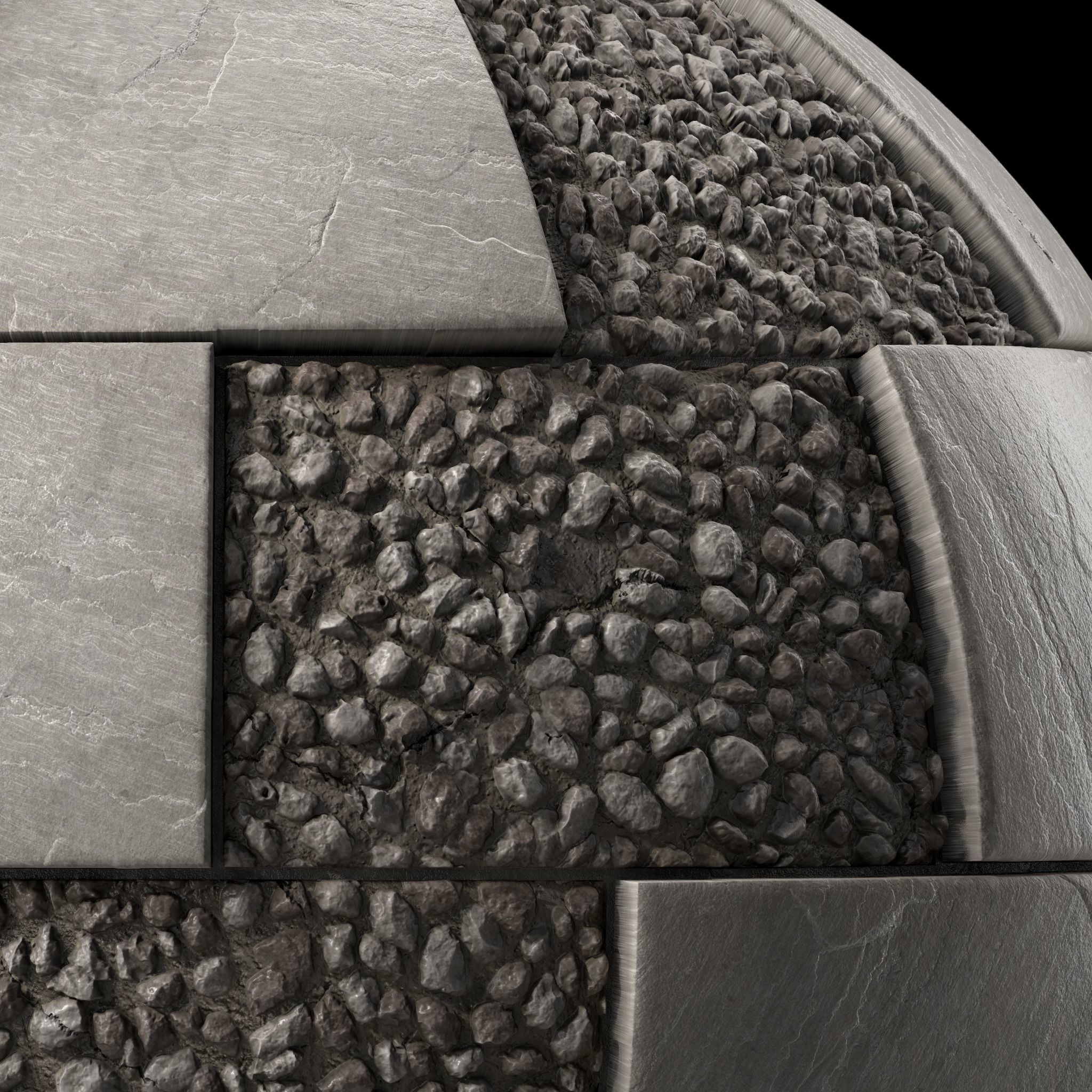 Texture Tile Materials 39- Slate Stone Tiling By Gravel Sbsar Pbr 4k VR ...