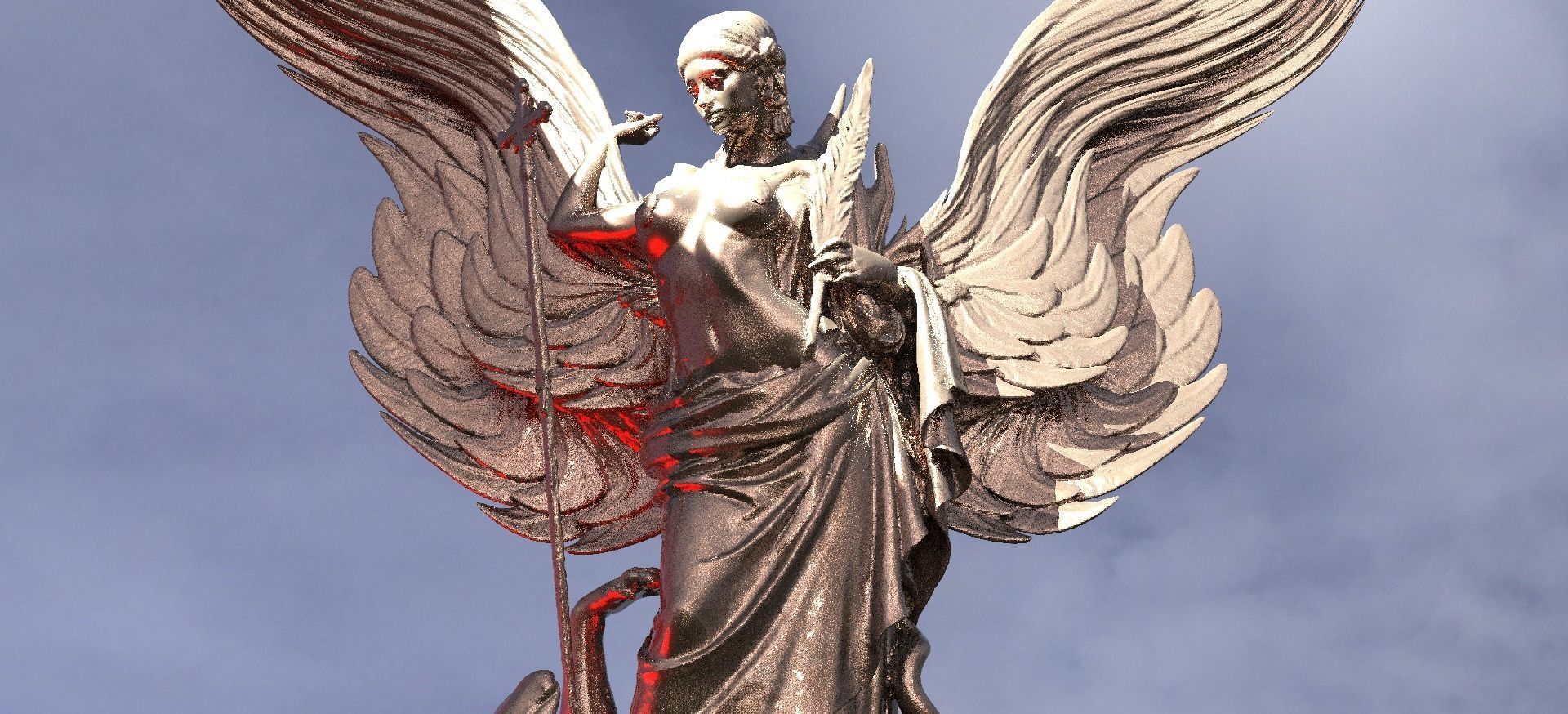 Medieval Angel Dragon slayer statue 3D model | CGTrader