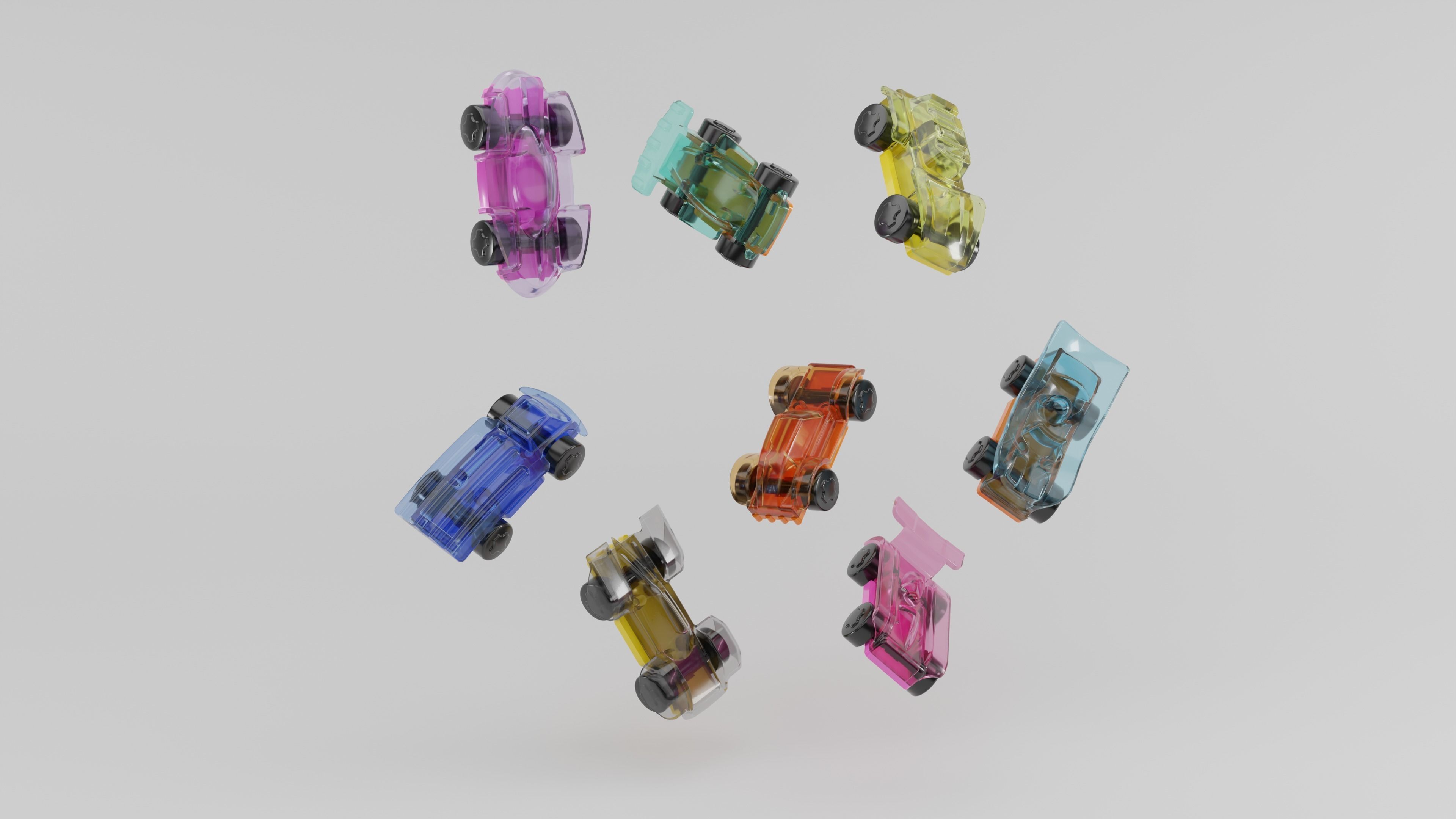 Plastic Toy Cars 3D model rigged | CGTrader