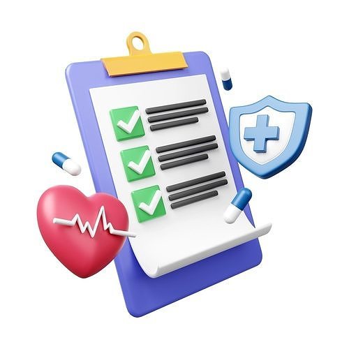 3D model Cartoon Health Insurance 3D Illustration Low Poly VR / AR ...