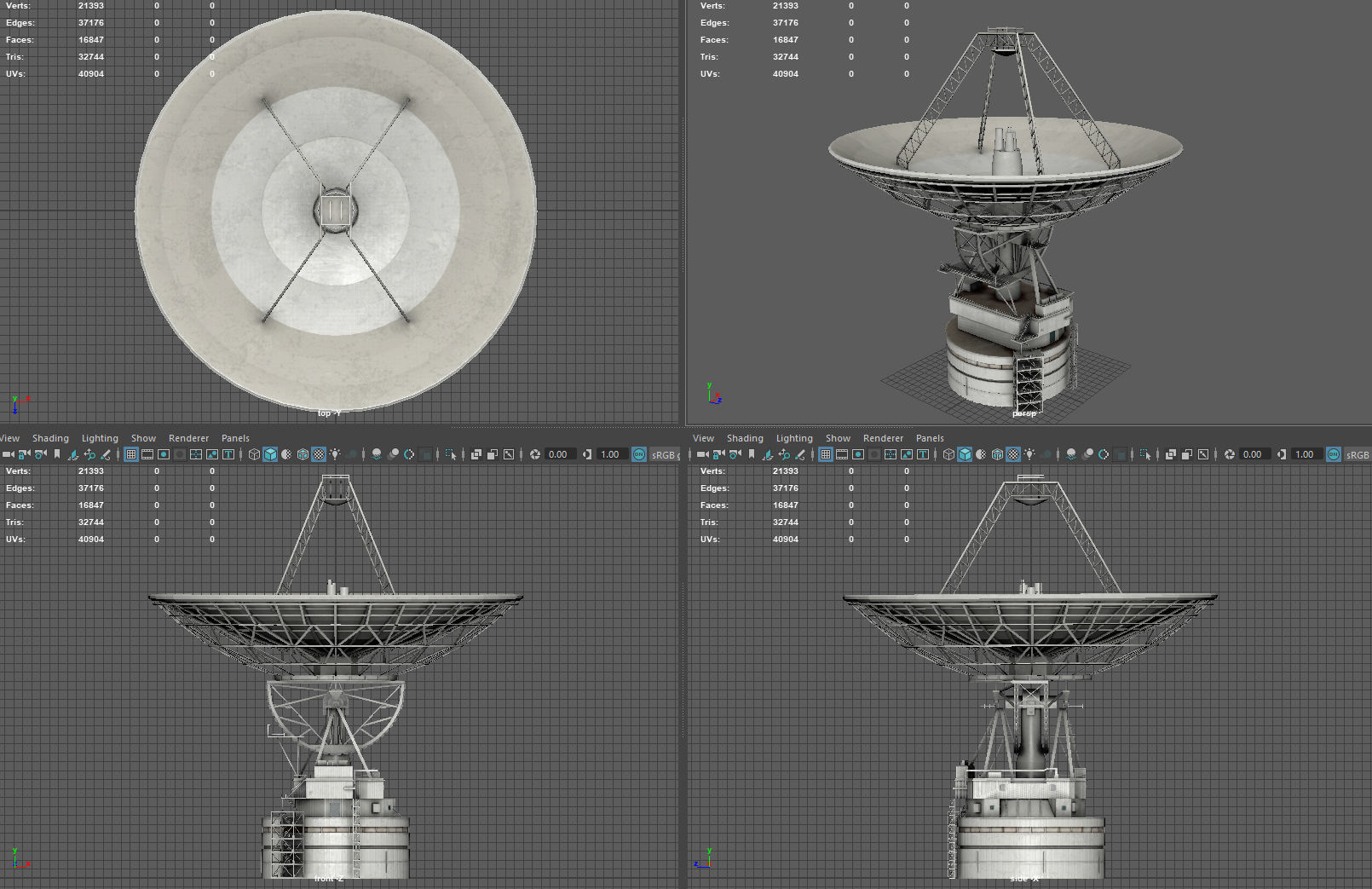 3d Model Deep Space Network Antenna Vr Ar Low Poly Cgtrader