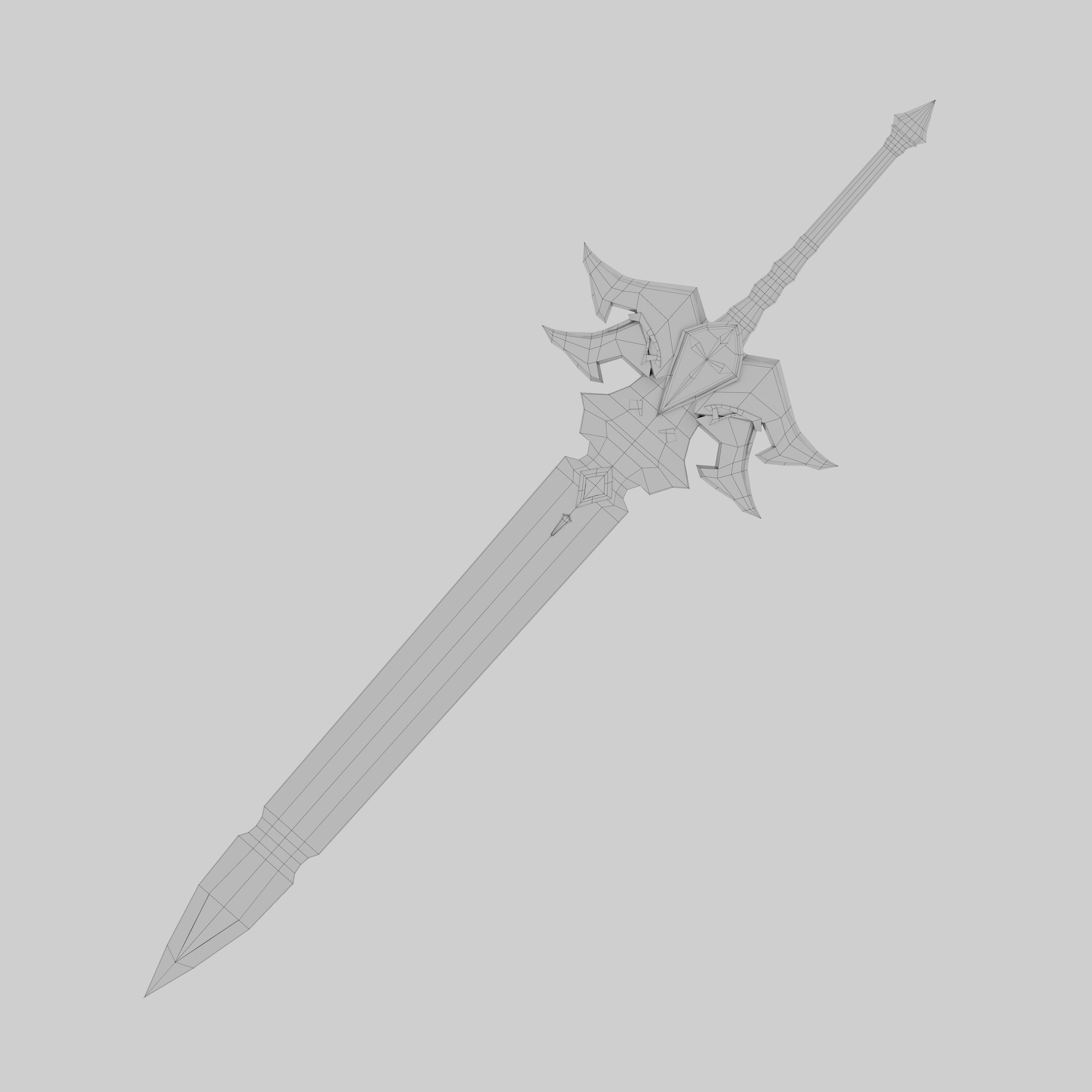 3D model white wing sword VR / AR / low-poly | CGTrader