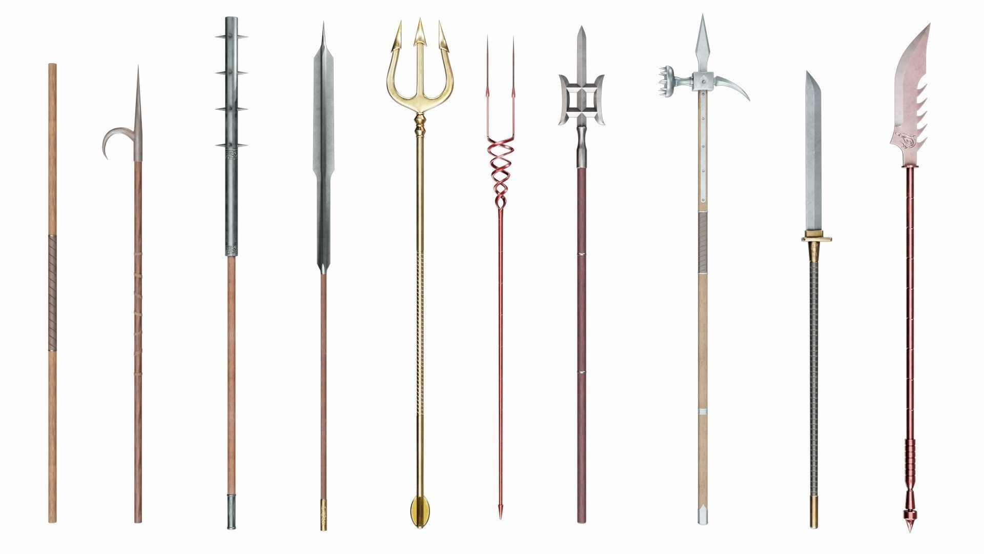 Collection of 10 special spears 3D model | CGTrader