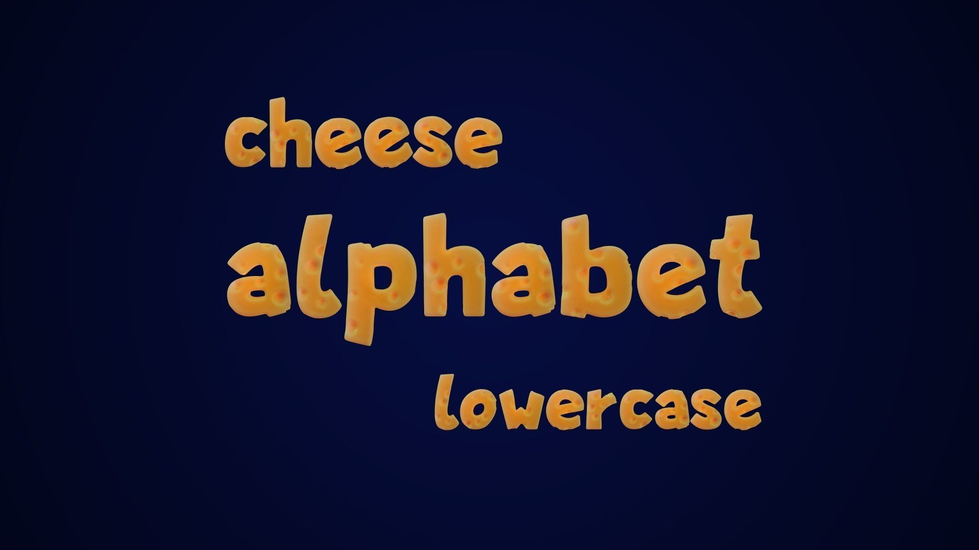 3D model Stylized Cheese Alphabet Lowercase VR / AR / low-poly | CGTrader
