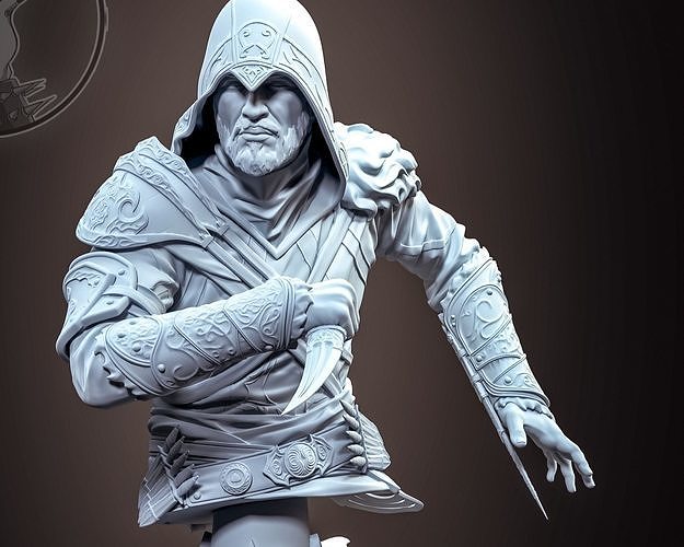 Bust of Ezio Auditore 3D model 3D printable | CGTrader