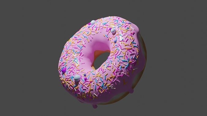 Strawberry Donut 3D model animated | CGTrader