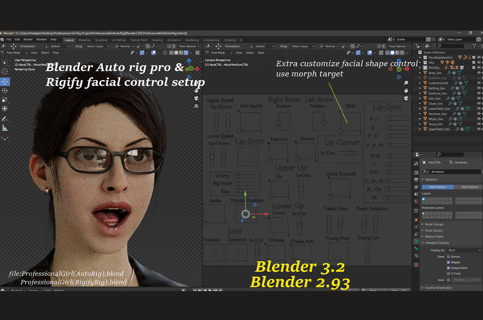 3D model Professional Girl Rig VR / AR / low-poly | CGTrader