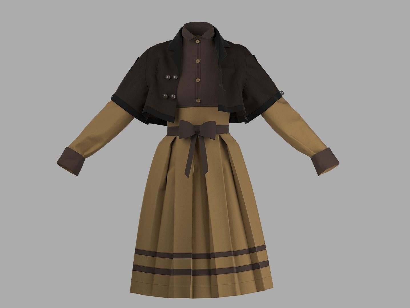 free classic dress free 3D model | CGTrader