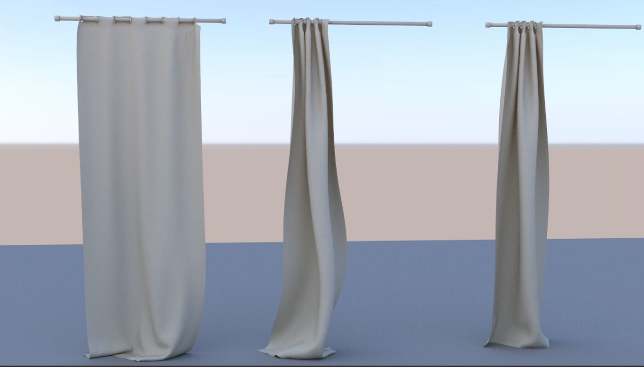 Animated curtain fabric 3D model animated | CGTrader