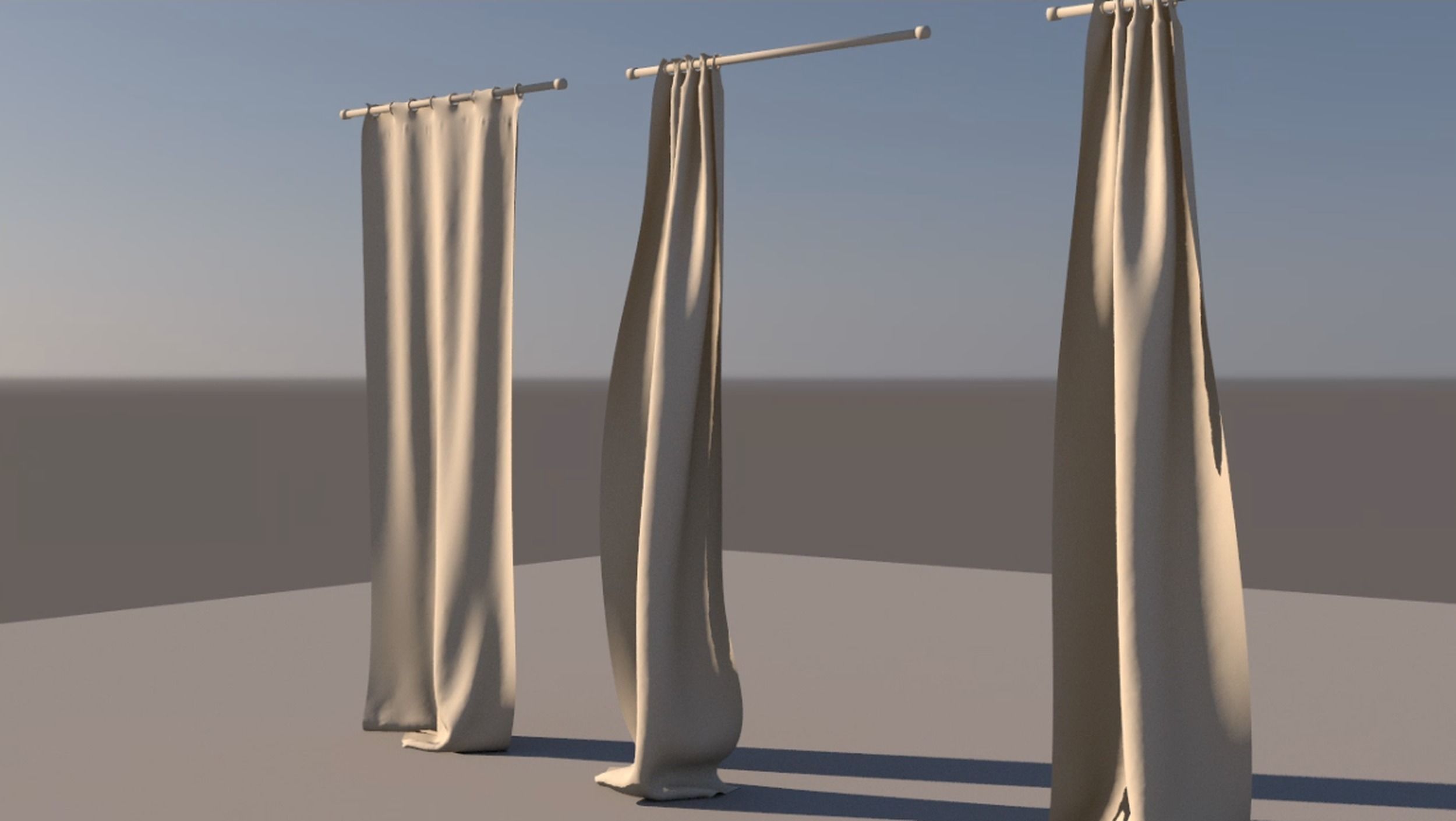Animated curtain fabric 3D model animated | CGTrader