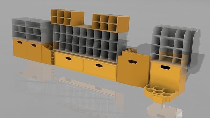 Complete set for art supply storage on desktop 3D model 3D printable ...