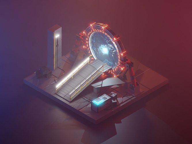 Isometric Portal 3D model | CGTrader