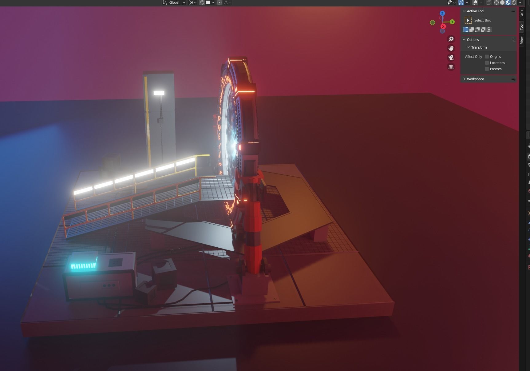 Isometric Portal 3D model | CGTrader