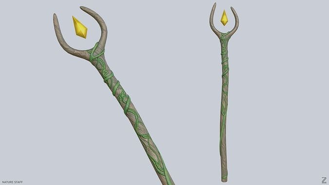 3D model Nature staff VR / AR / low-poly | CGTrader