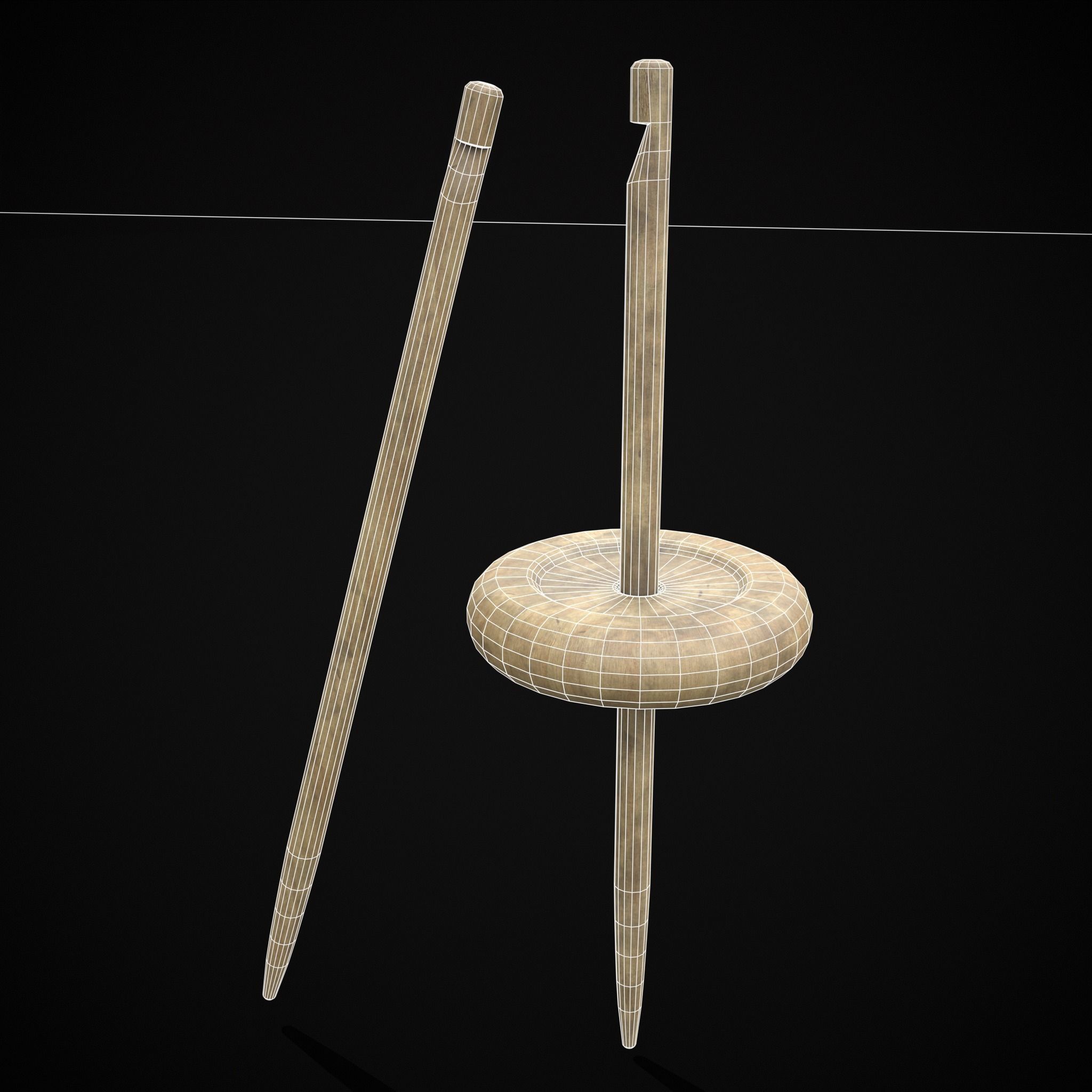 3D model Wooden Whorl Spindle VR / AR / low-poly | CGTrader