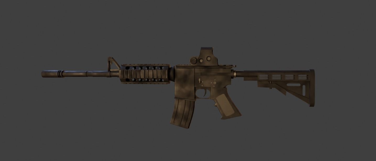 Detailed M4 Carbine Assault Rifle With Holographic Sight 3D model ...