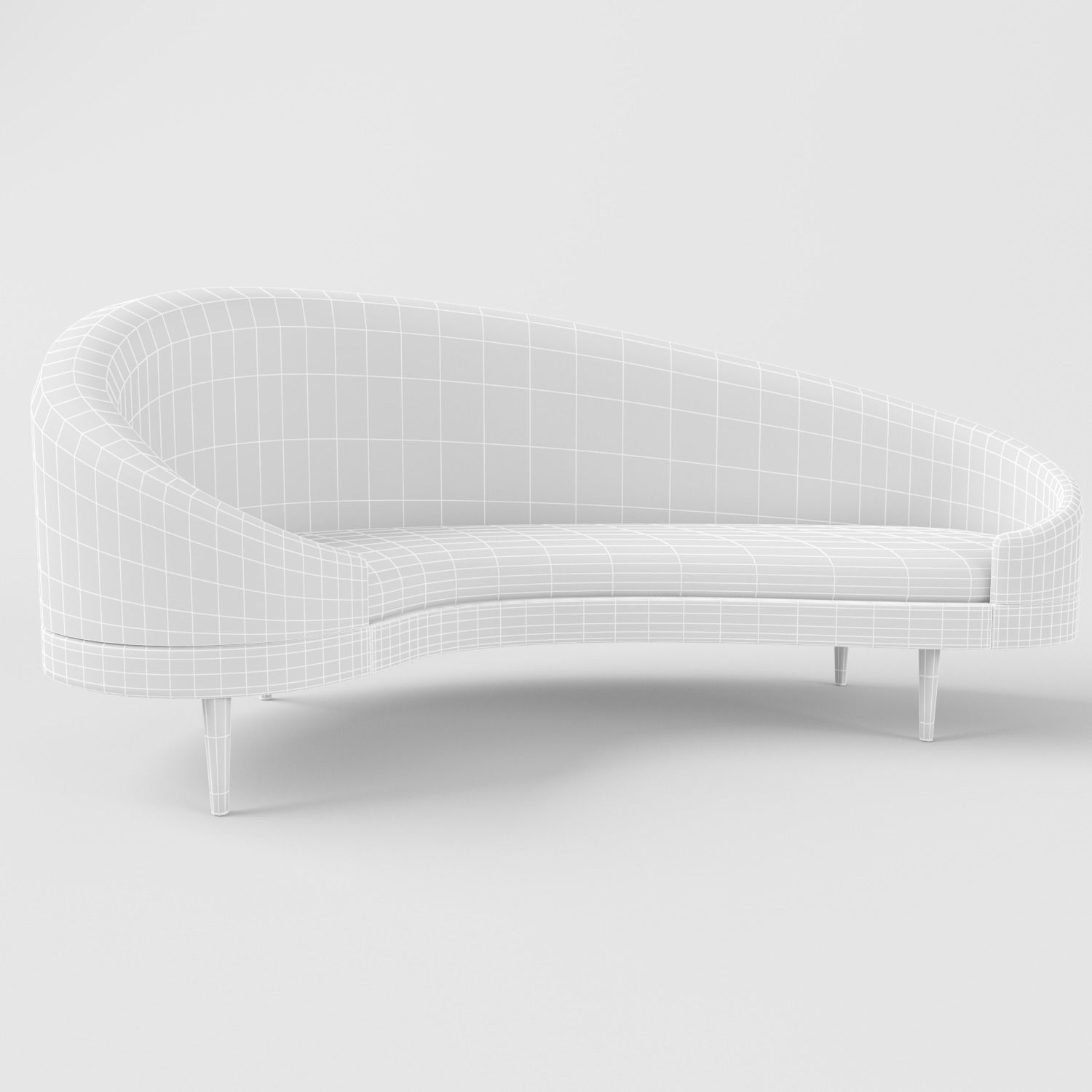 white curved sofa 3D model | CGTrader