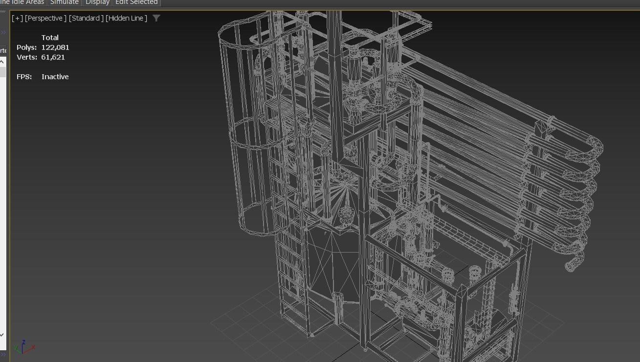 Industrial machine - with tank - pipes and pumps 3D model | CGTrader