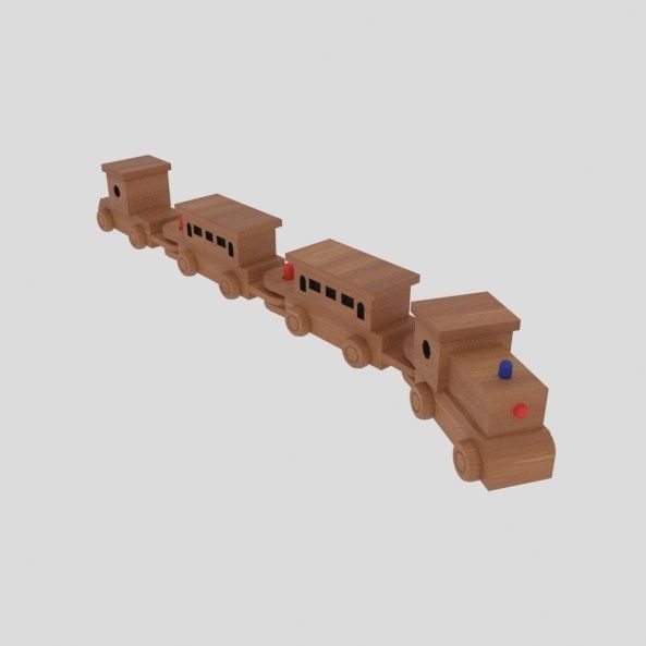 3D model Wooden Toy Train VR / AR / low-poly | CGTrader
