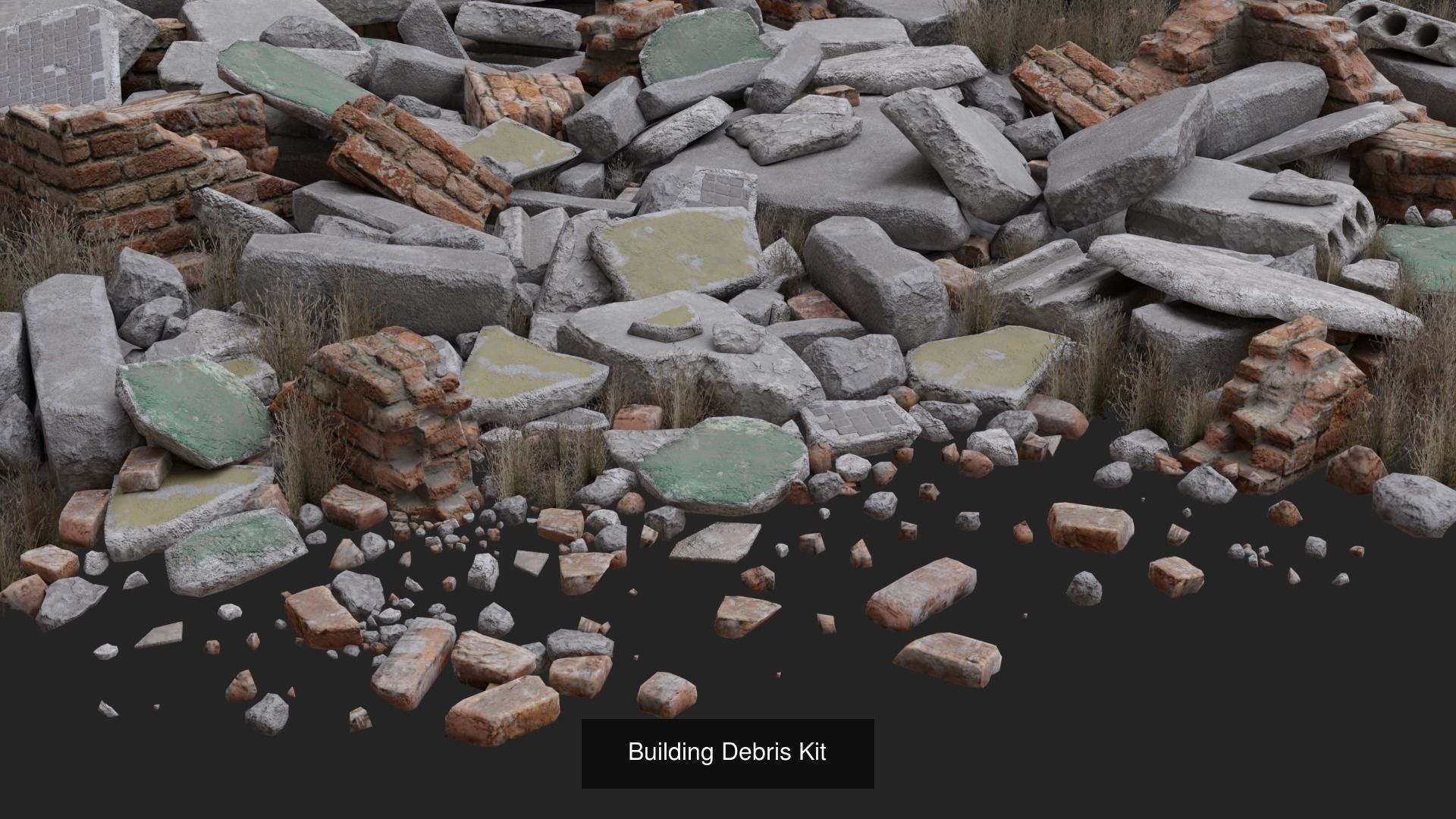 3D Model Collection Building Debris and Trash Props VR / AR / low-poly ...