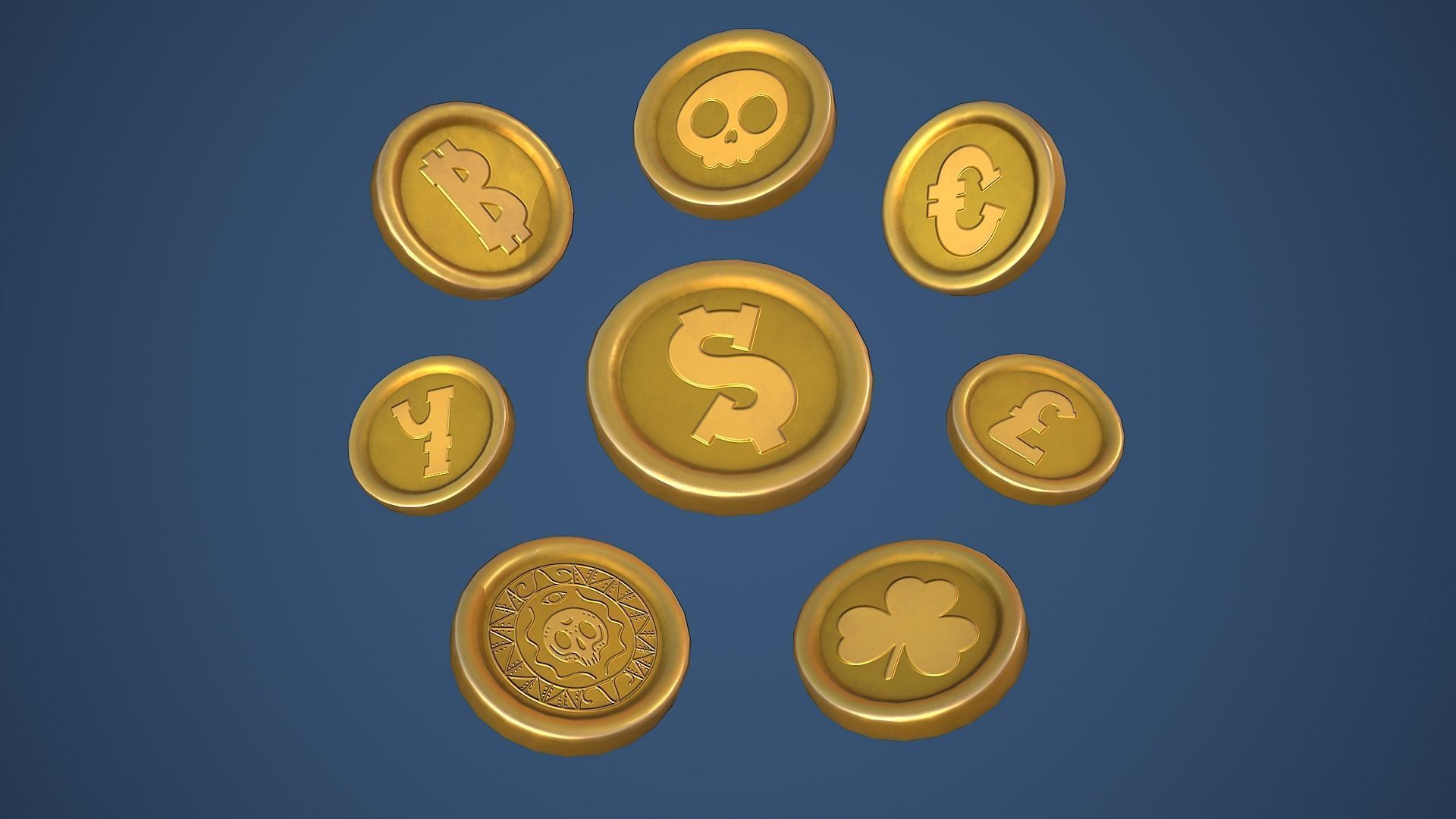 3D model Stylized Coin VR / AR / low-poly | CGTrader