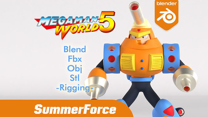 Mars Mega Man V 3D model rigged | CGTrader