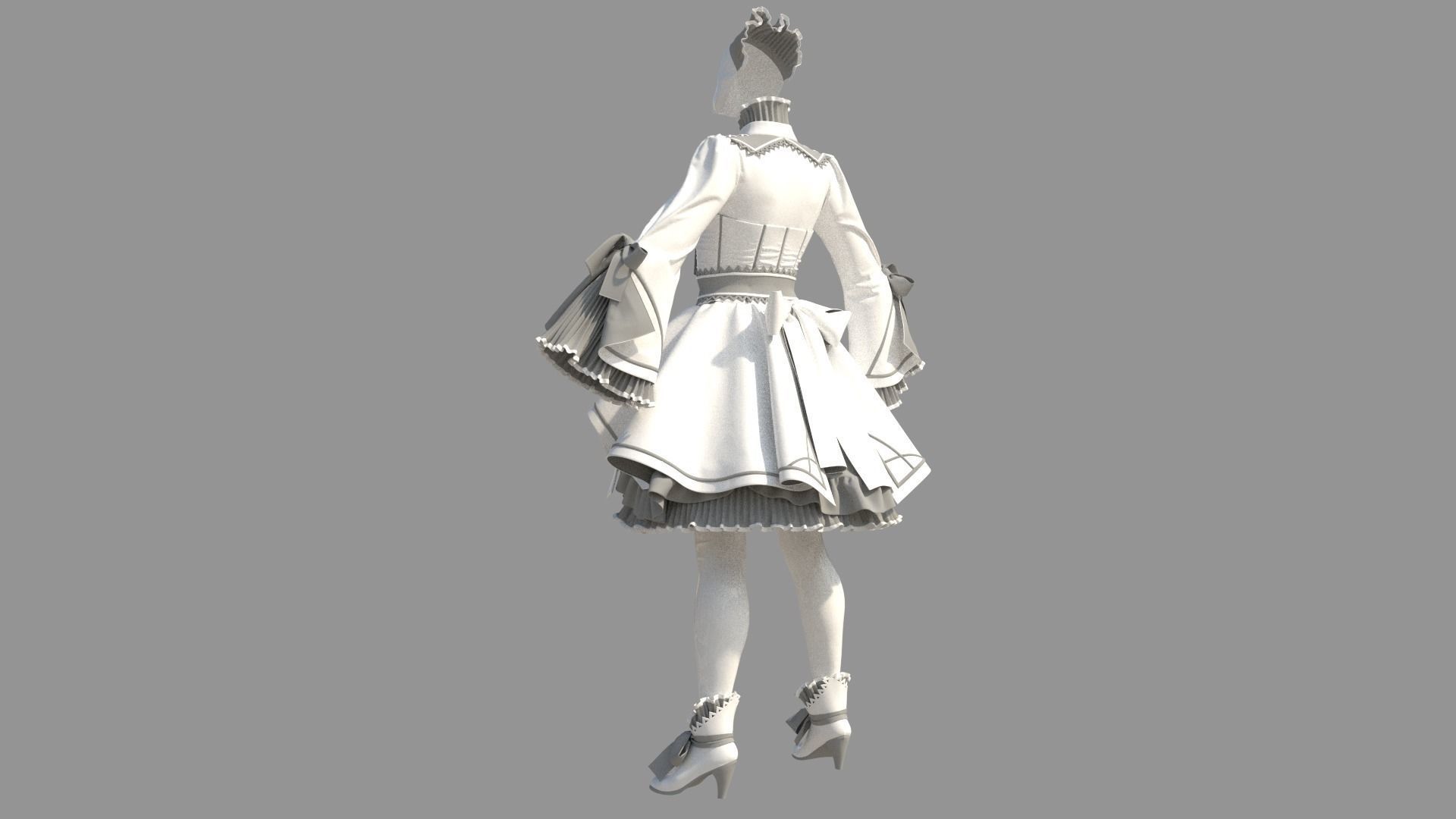 Anime Style Outfit Dress 3d Model Cgtrader