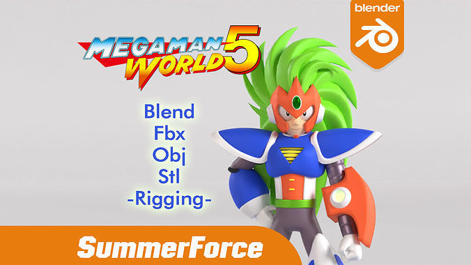 Terra Mega Man V 3D model rigged | CGTrader