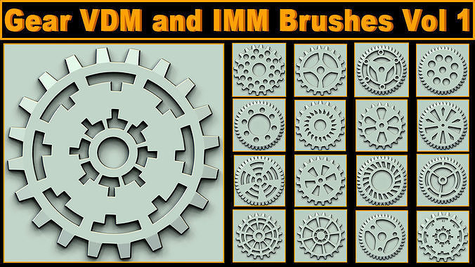 3D model Gear VDM and IMM Brushes Vol 1 VR / AR / low-poly | CGTrader