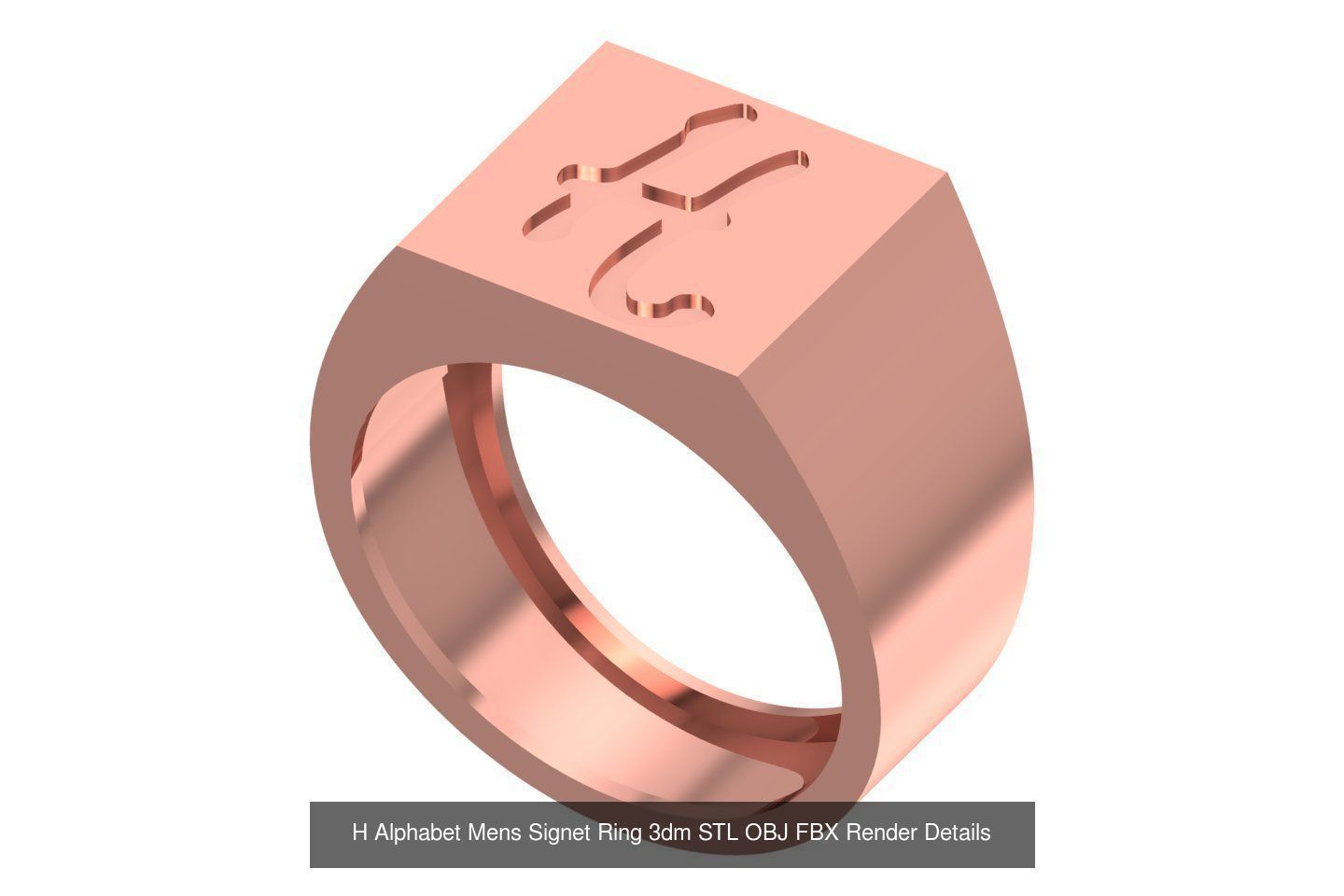 A to Z Alphabet Men Signet Ring 3dm STL OBJ FBX Collection | CGTrader