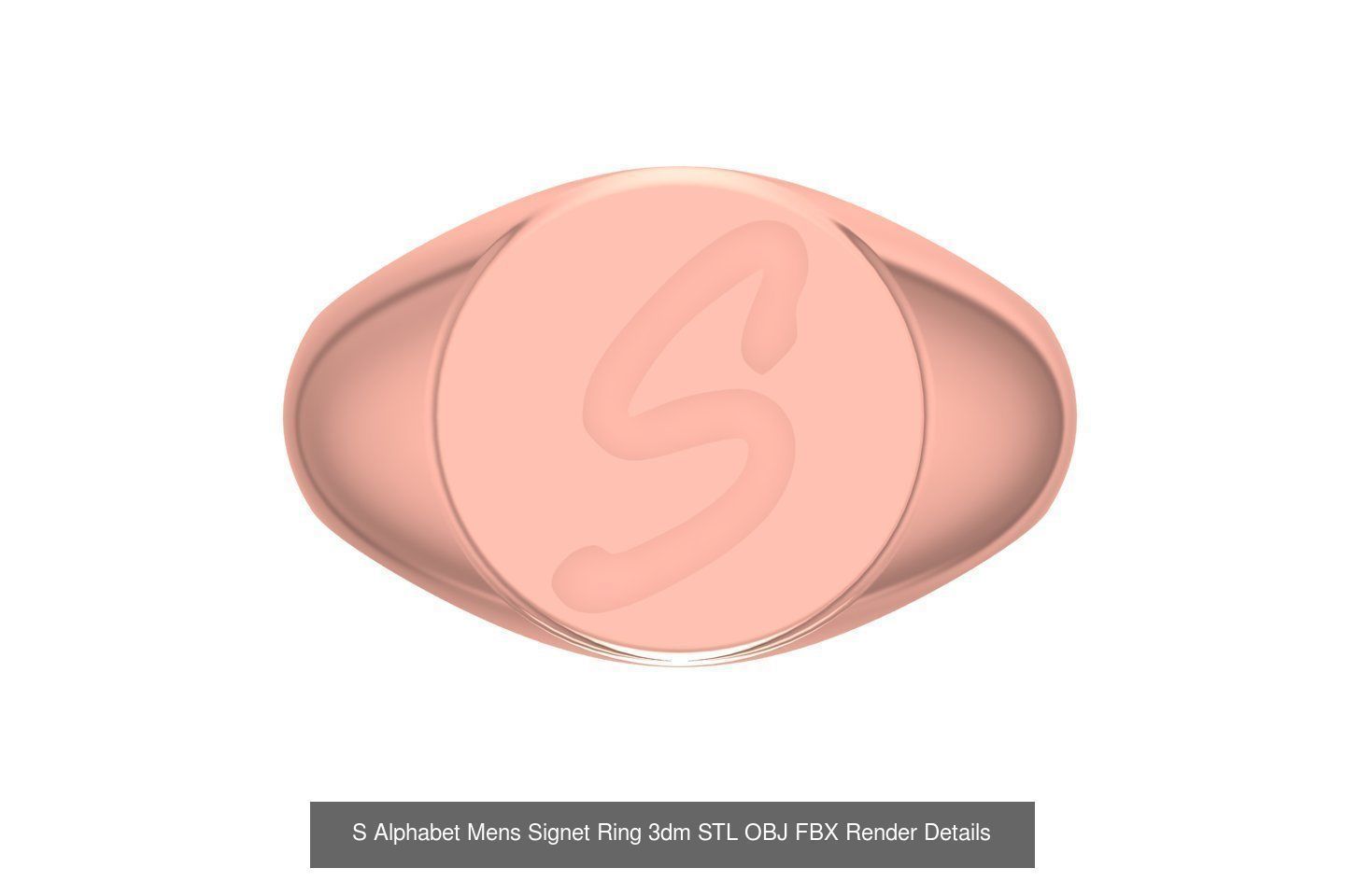 A to Z Alphabet Mens Signet Ring 3dm STL OBJ FBX Collection | CGTrader