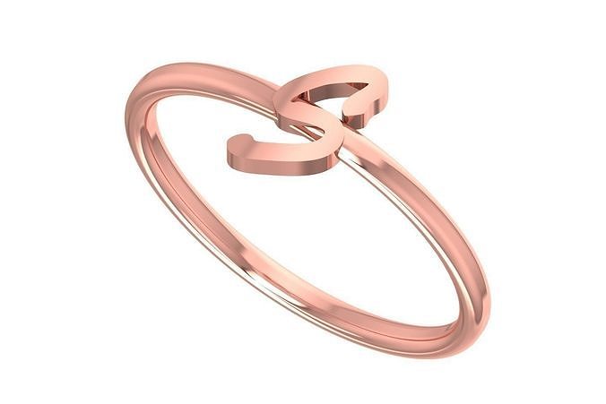 Initial S Alphabet Ring 3dm STL OBJ FBX Render Details 3D model 3D ...