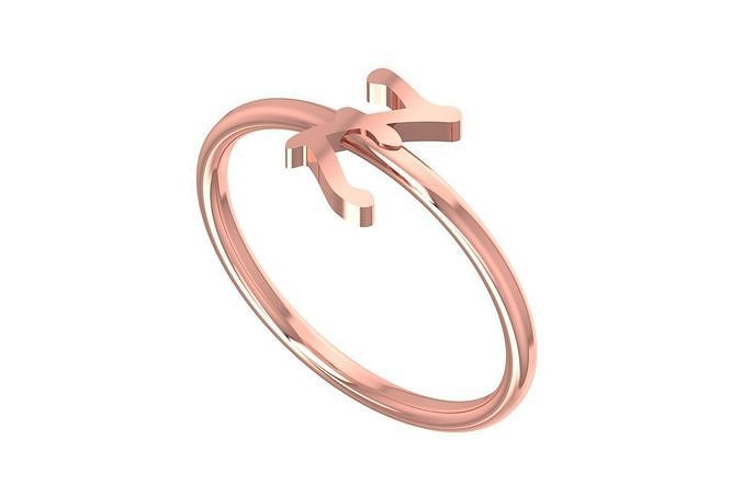 Initial Z Alphabet Ring 3dm STL OBJ FBX Render Details 3D model 3D ...