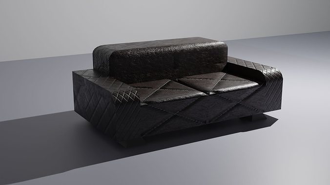 3D model Brown Leather Couch VR / AR / low-poly | CGTrader