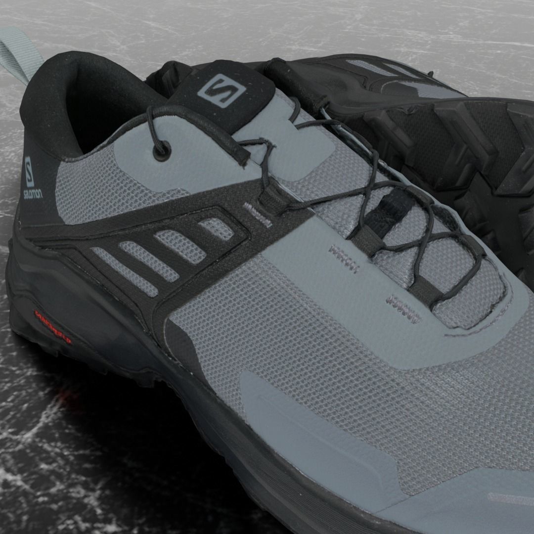 3D model SALOMON X RAISE HIKING SHOES 3D - GRAY - BLACK VR / AR / low ...