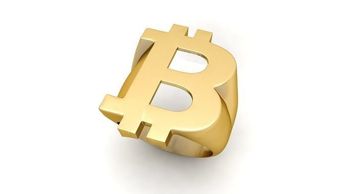 Bitcoin Gents Signet Ring 3D model 3D printable | CGTrader
