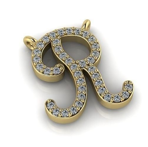 Pendant letter R Model 3890 3D model 3D printable | CGTrader