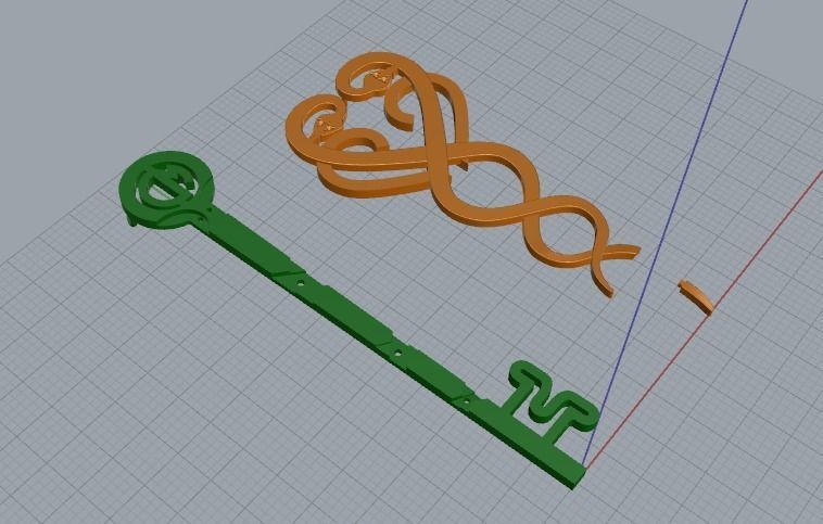 Pendant key with snakes Model 3879 3D model 3D printable | CGTrader