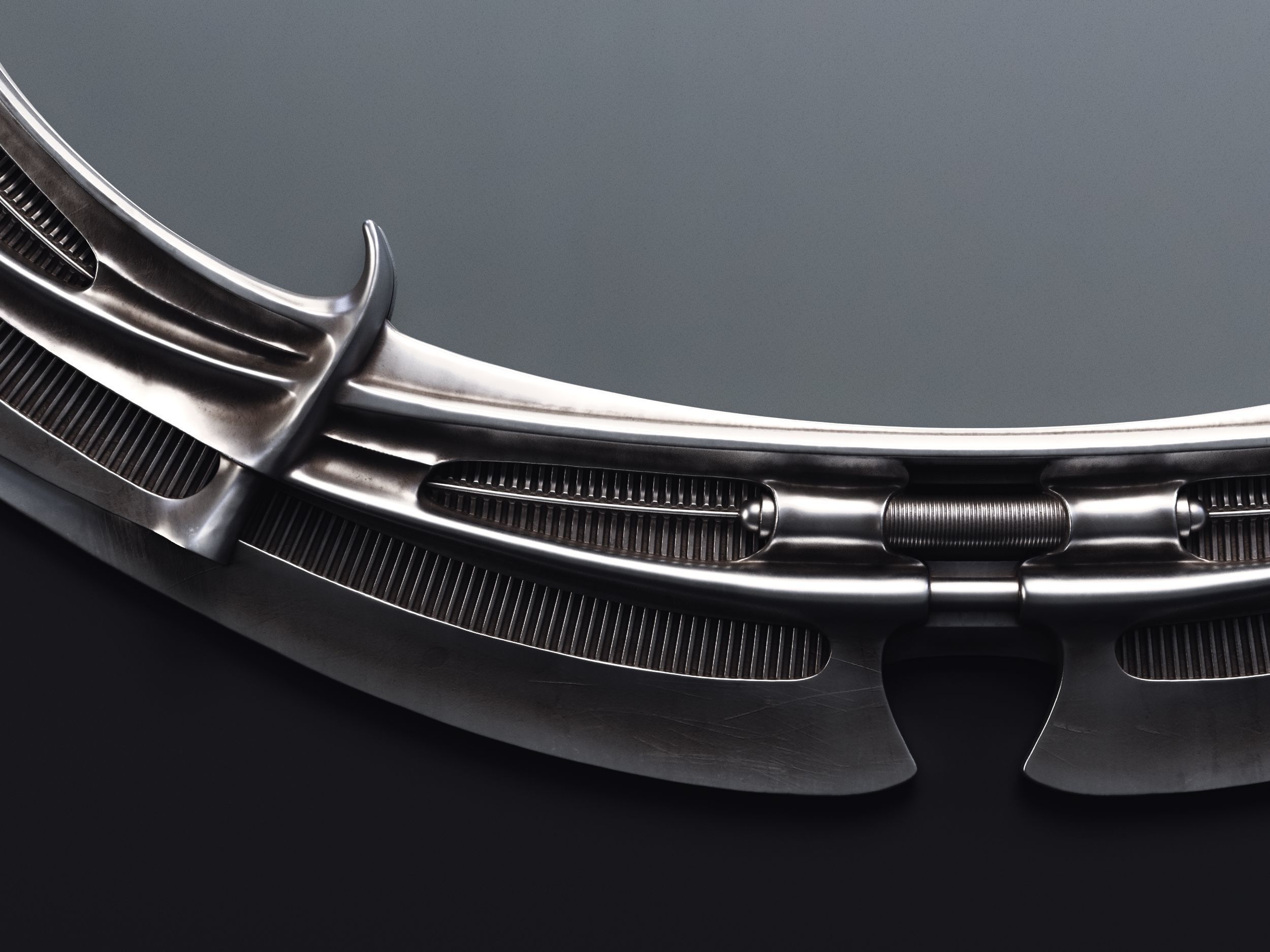 H R Giger Oval Mirror Printable 3D Model 3D model 3D printable | CGTrader