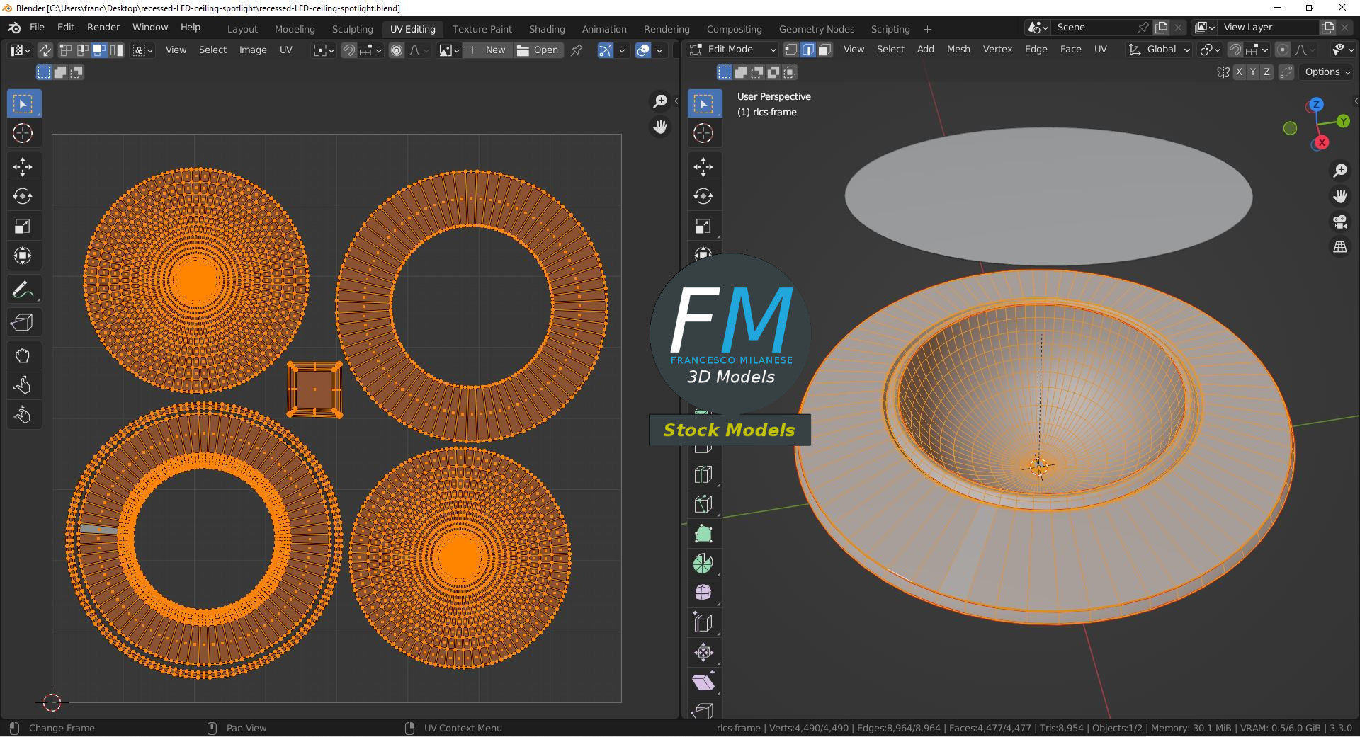 Recessed LED ceiling spotlight 3D model | CGTrader